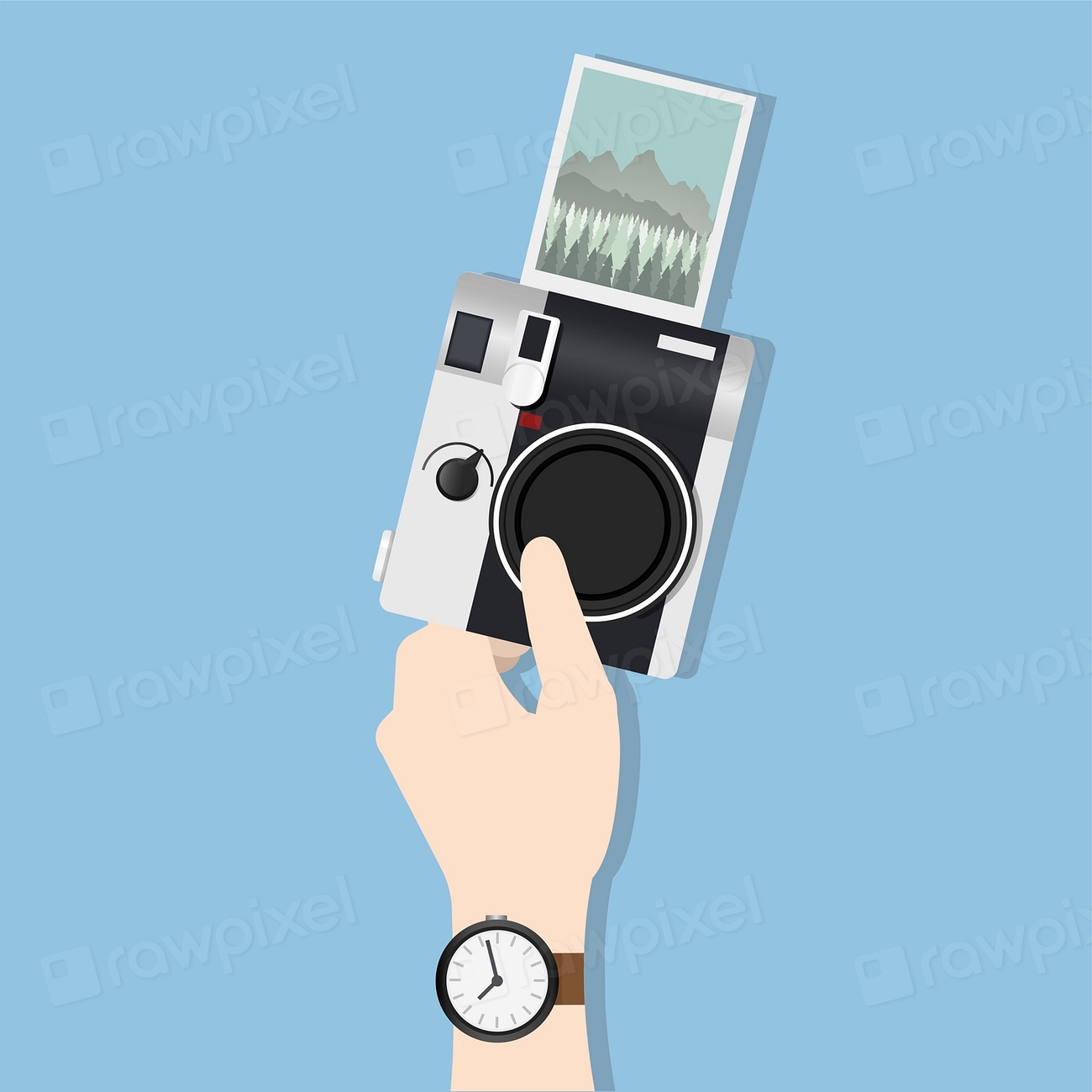 Illustration of hand holding camera | Free Vector - rawpixel