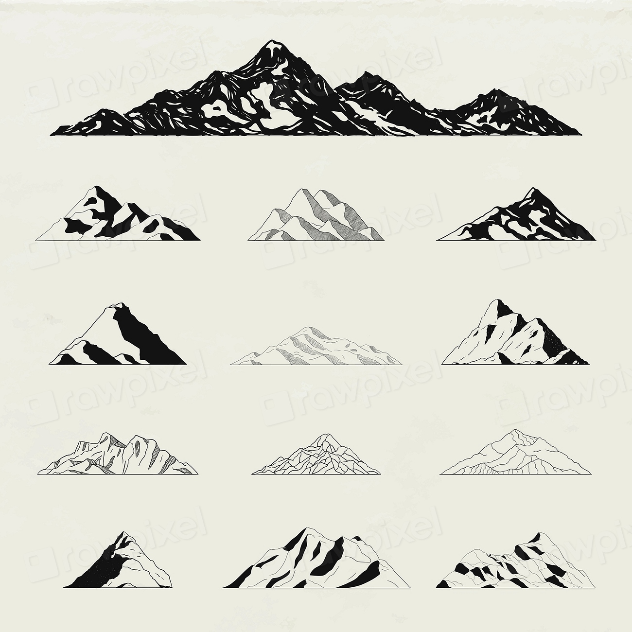 Mountain shapes for logo vector | Premium Vector - rawpixel