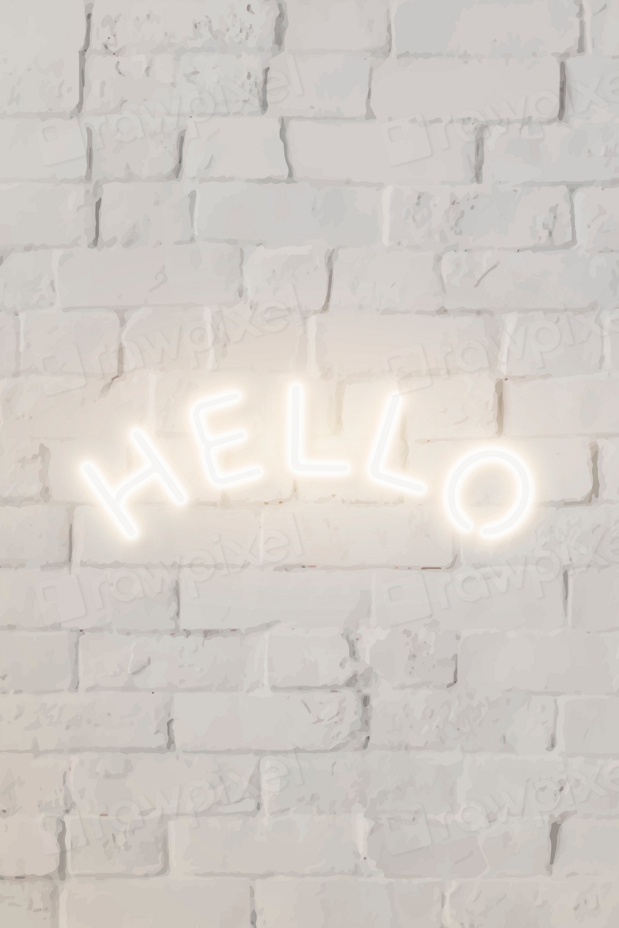 White hello neon sign vector | Premium Vector - rawpixel
