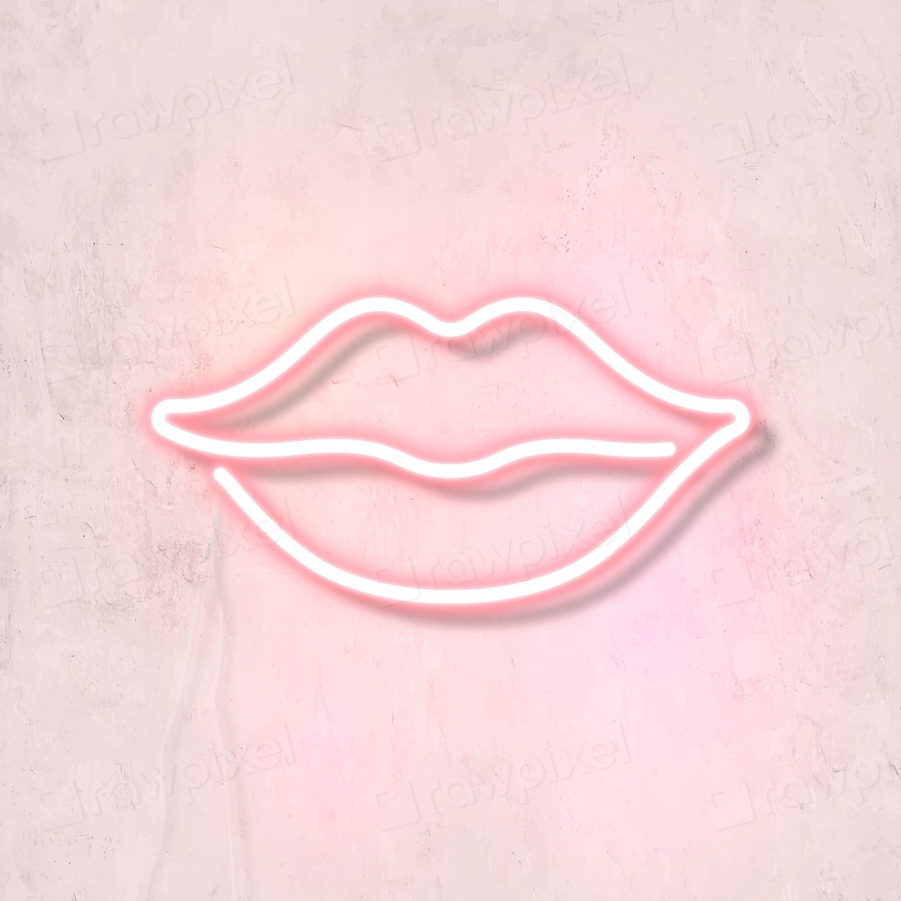 Pink neon light kiss sign | Premium Vector - rawpixel