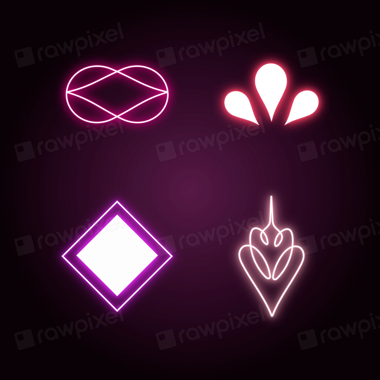 Vintage neon divider element collection | Premium PSD - rawpixel