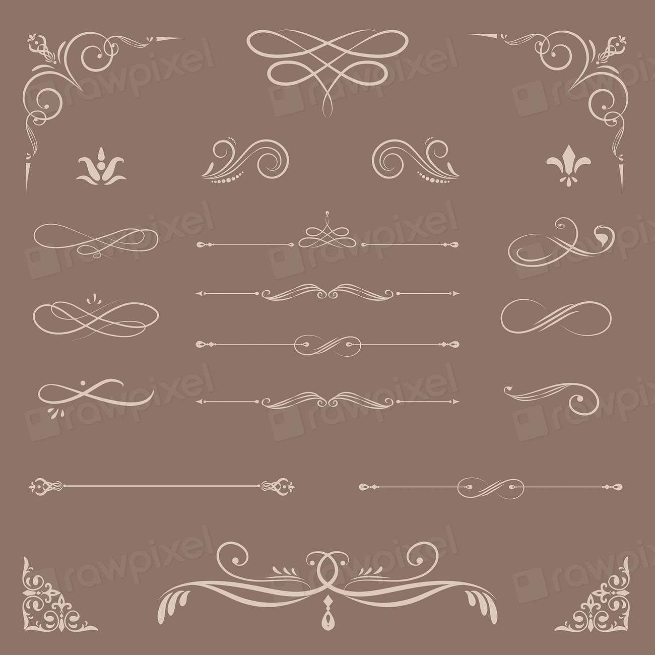 Decorative calligraphic ornaments vector set | Premium Vector - rawpixel