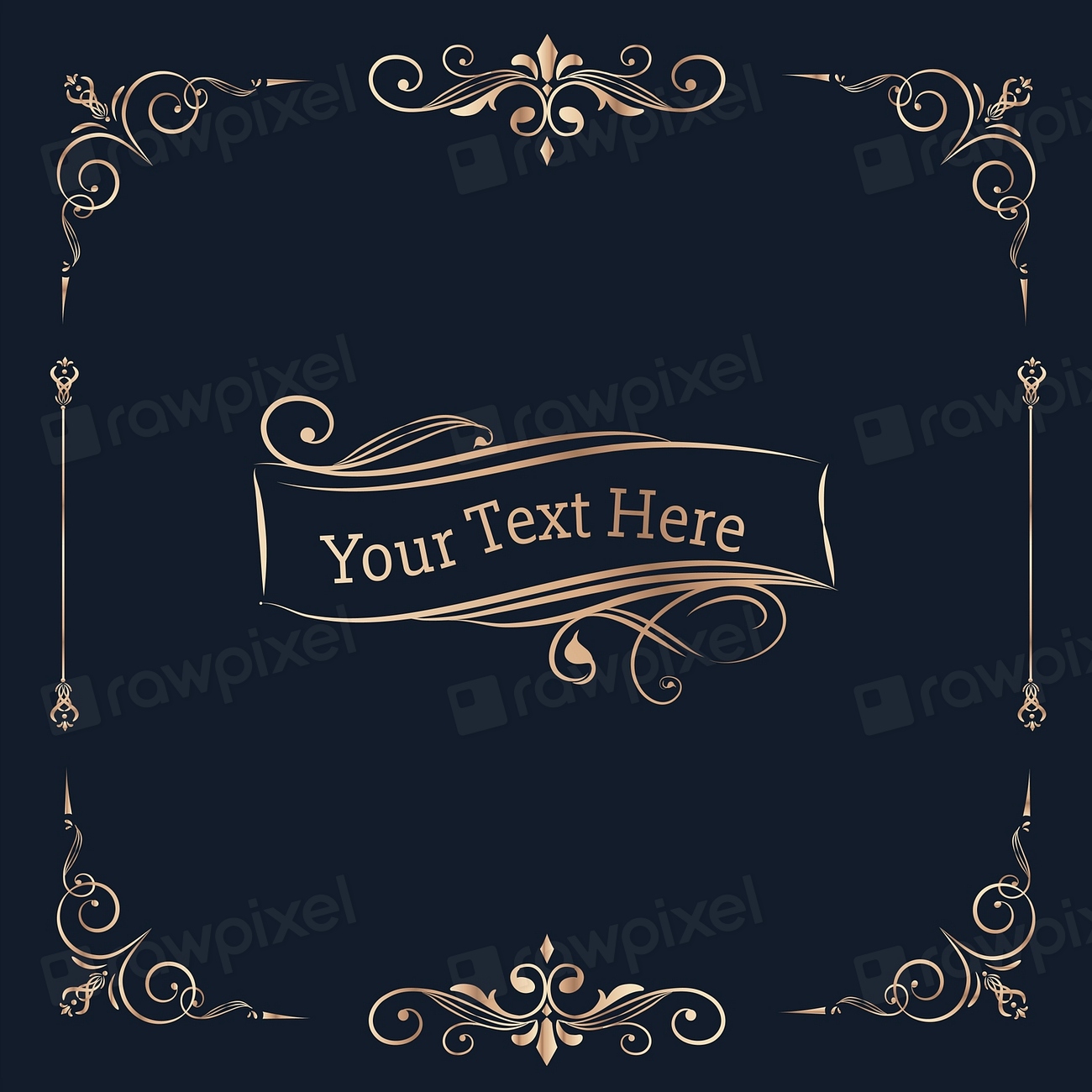 Decorative calligraphic ornament banner vector | Premium Vector - rawpixel