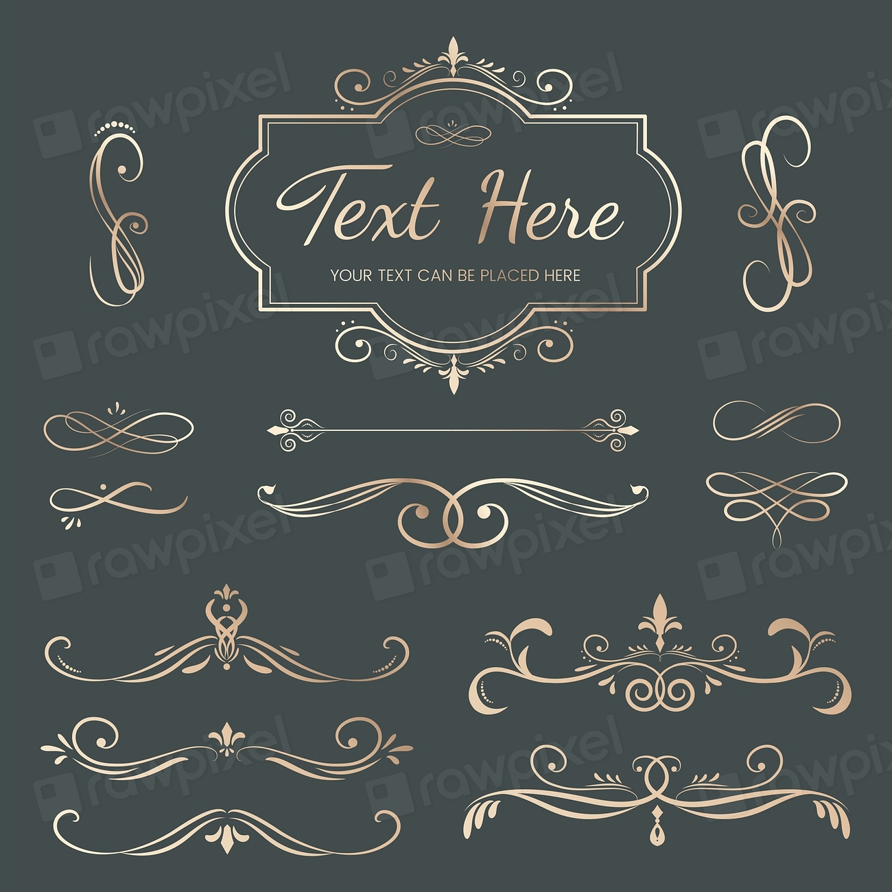 Decorative calligraphic ornaments vector set | Premium Vector - rawpixel