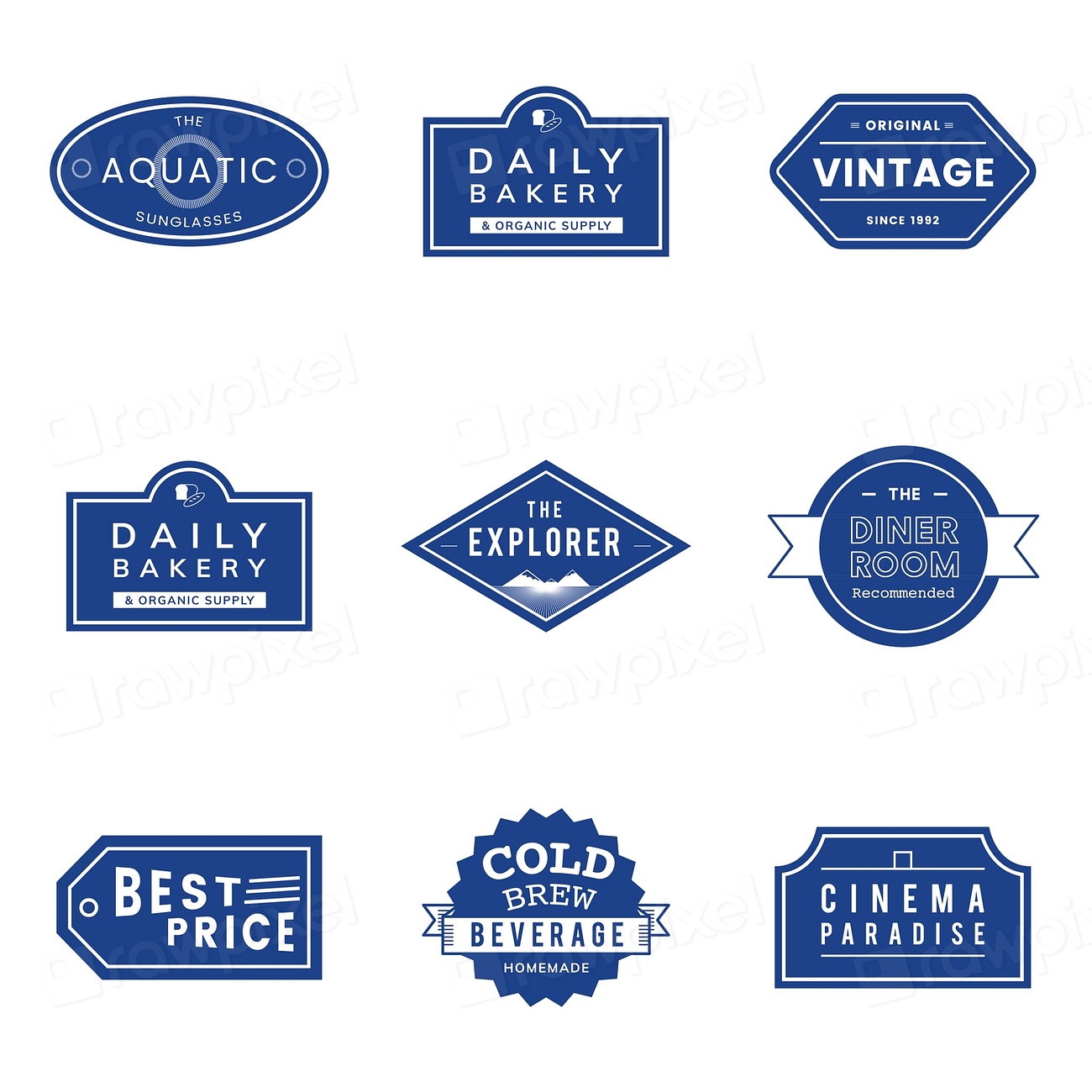Illustration set vector emblem label | Free Vector - rawpixel