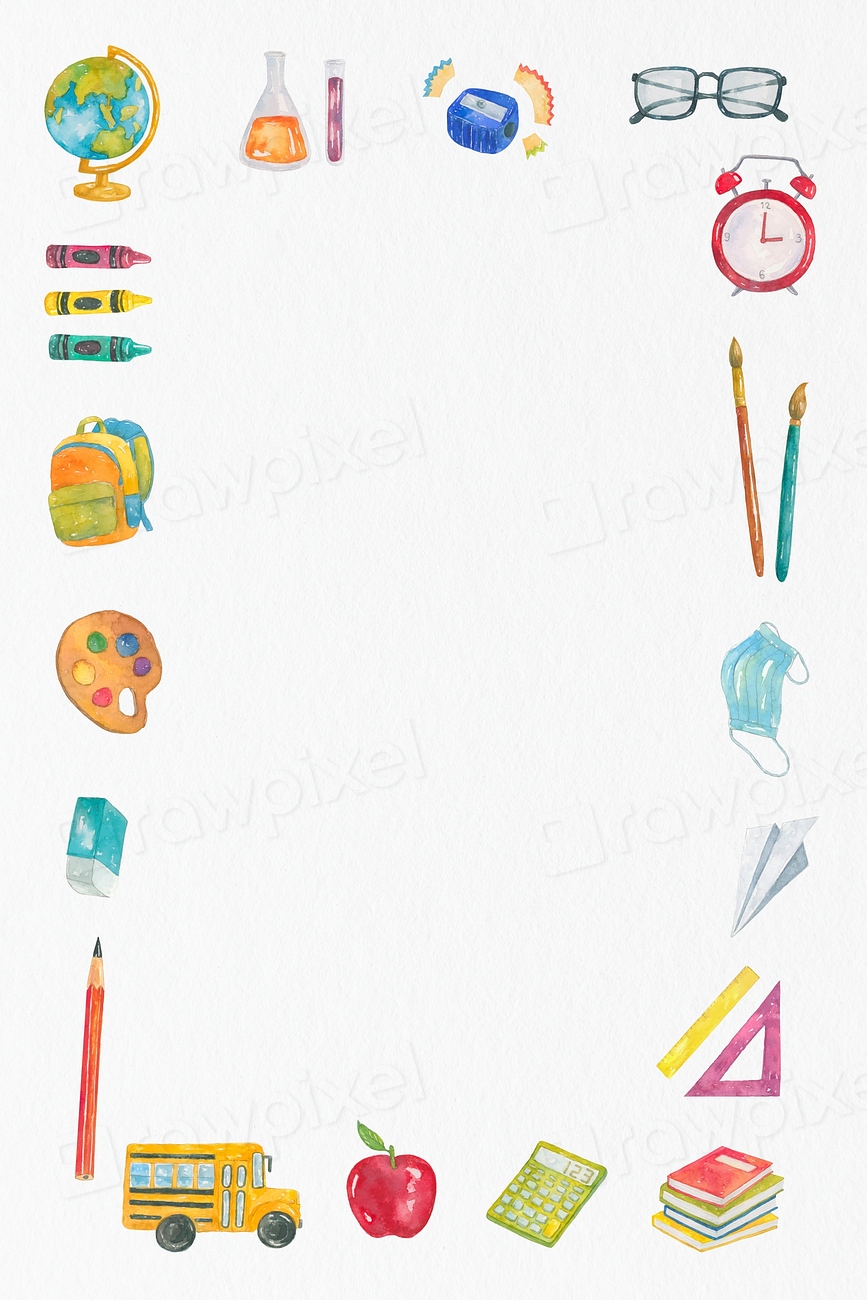 Education frame psd watercolor back | Premium PSD - rawpixel