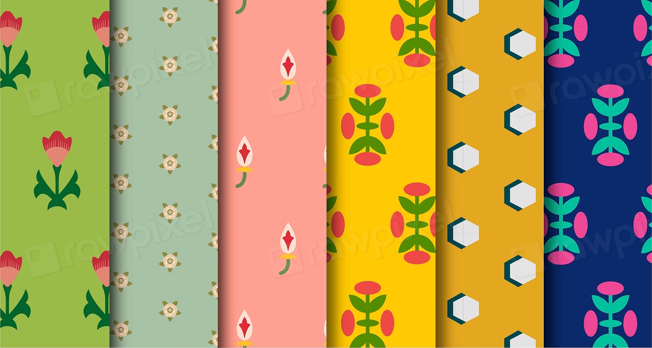 Set of 6 vintage patterns | Free Vector - rawpixel