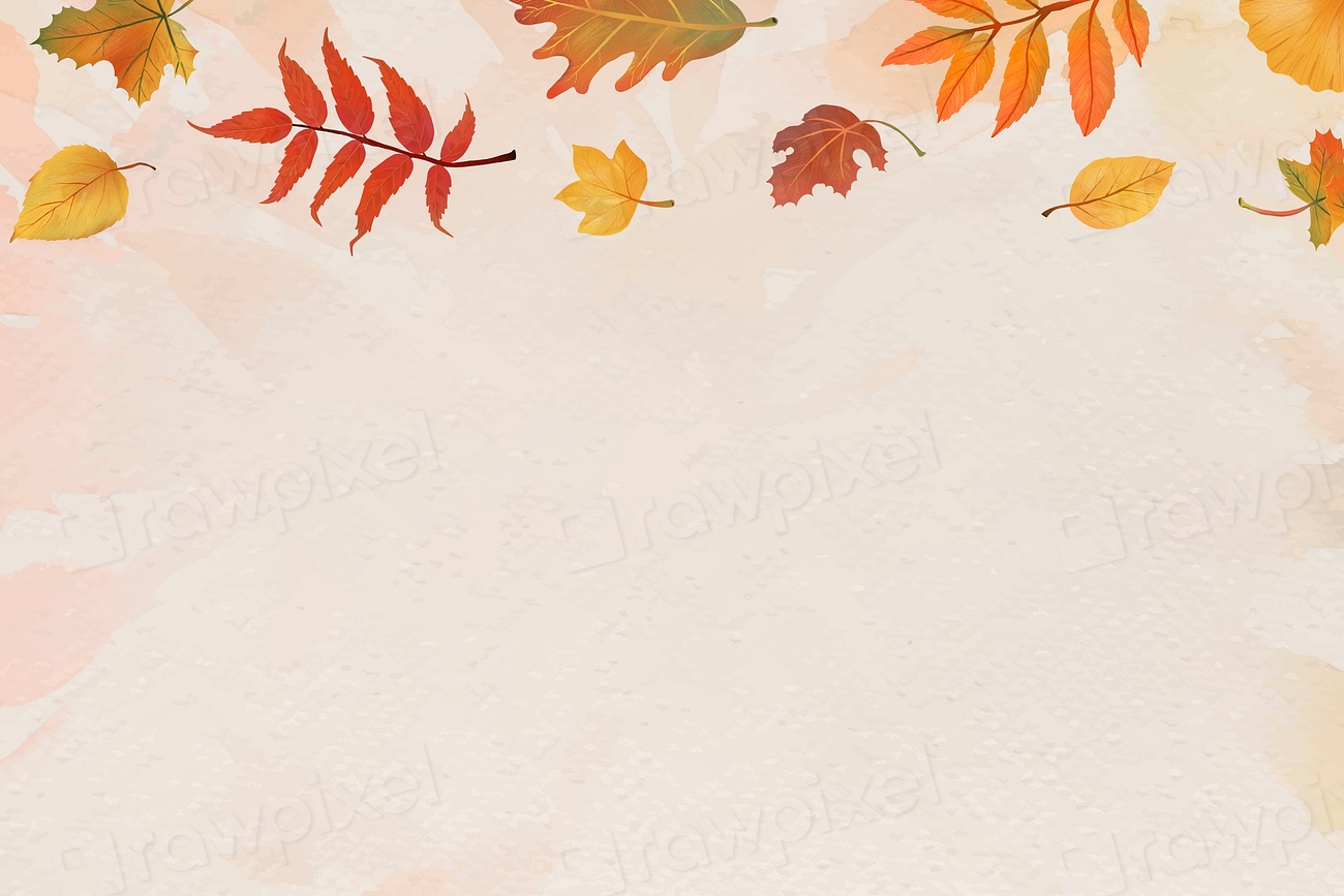 Autumn leaves beige background vector | Premium Vector - rawpixel