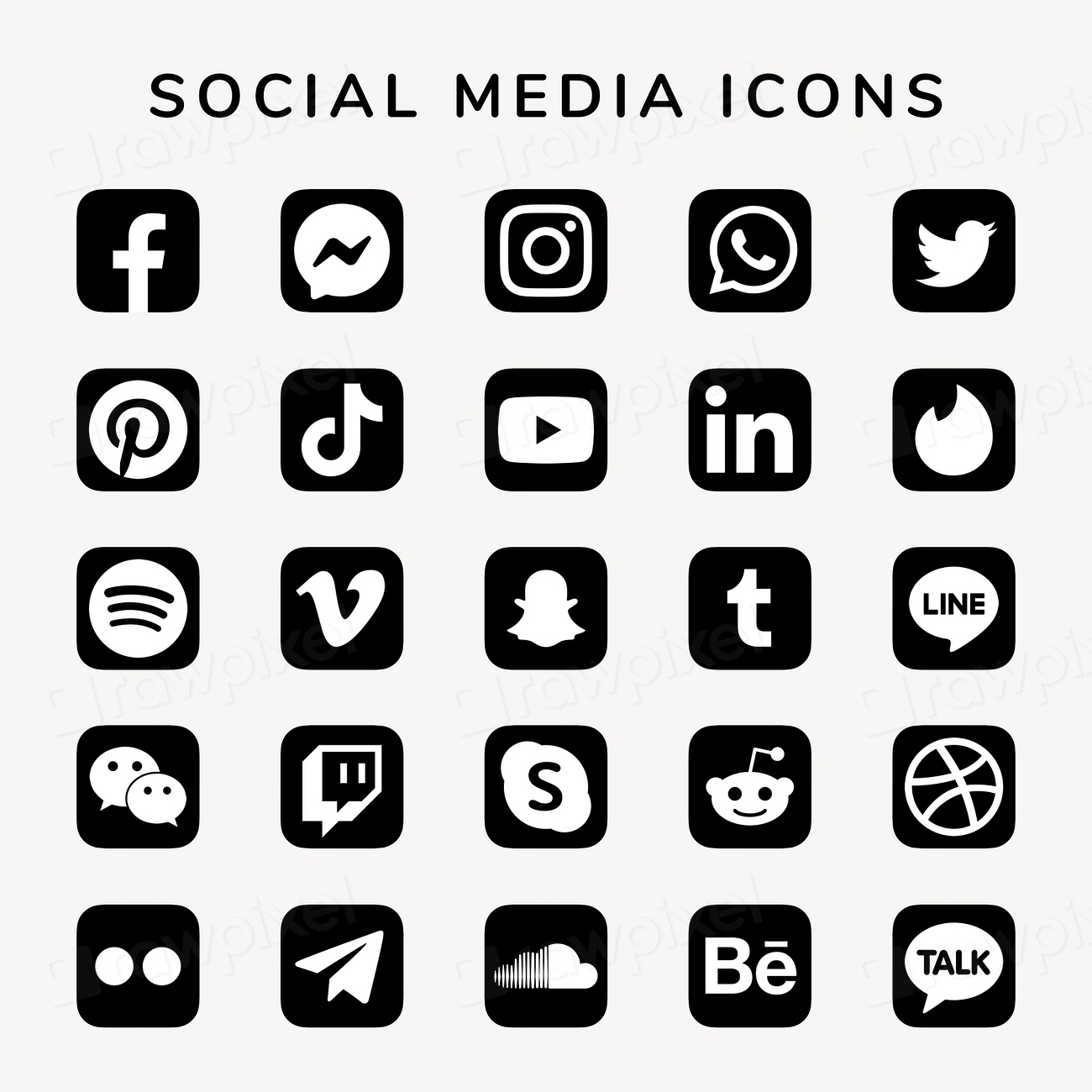 Social media icons psd set | Premium PSD - rawpixel