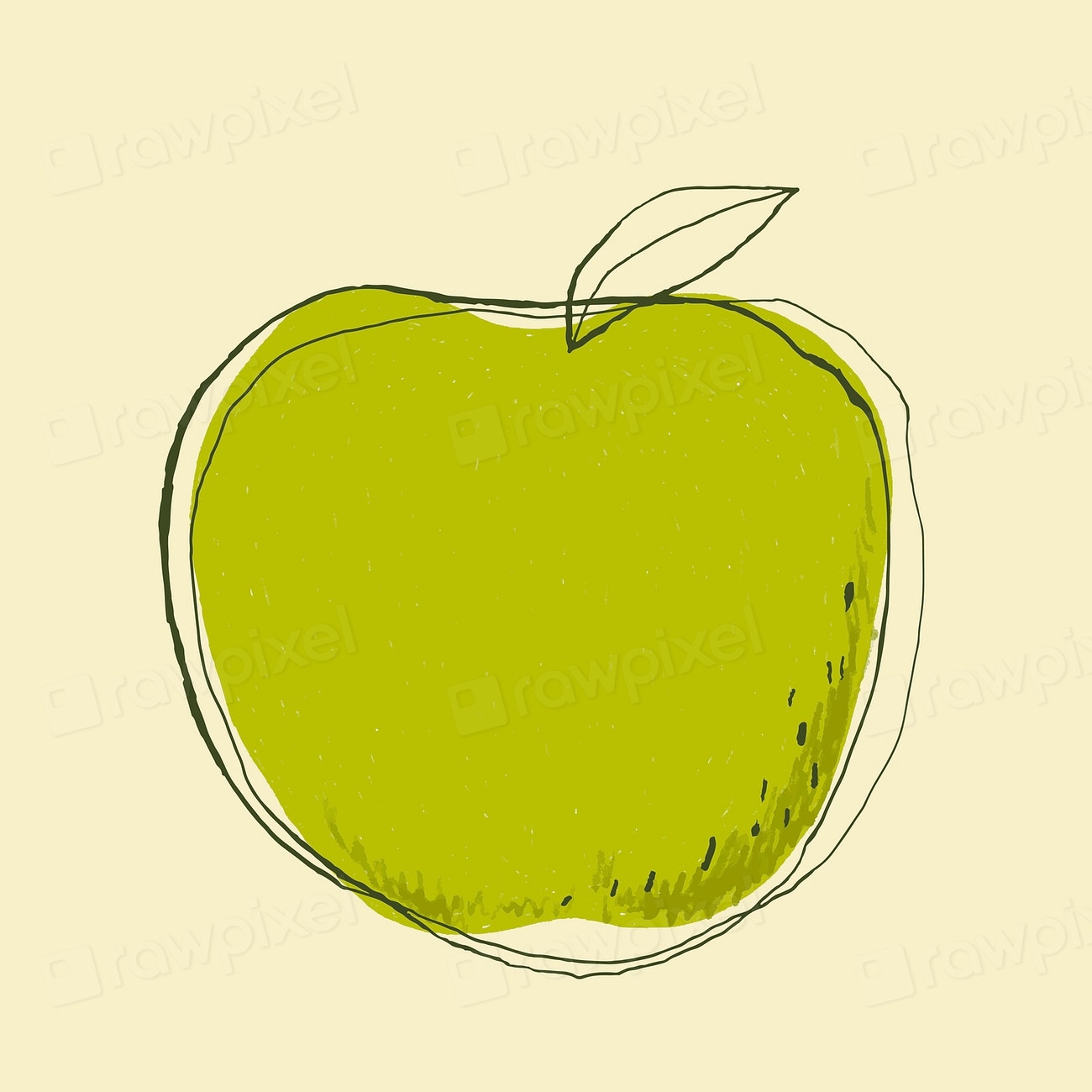 Cute doodle art apple vector | Premium Vector - rawpixel