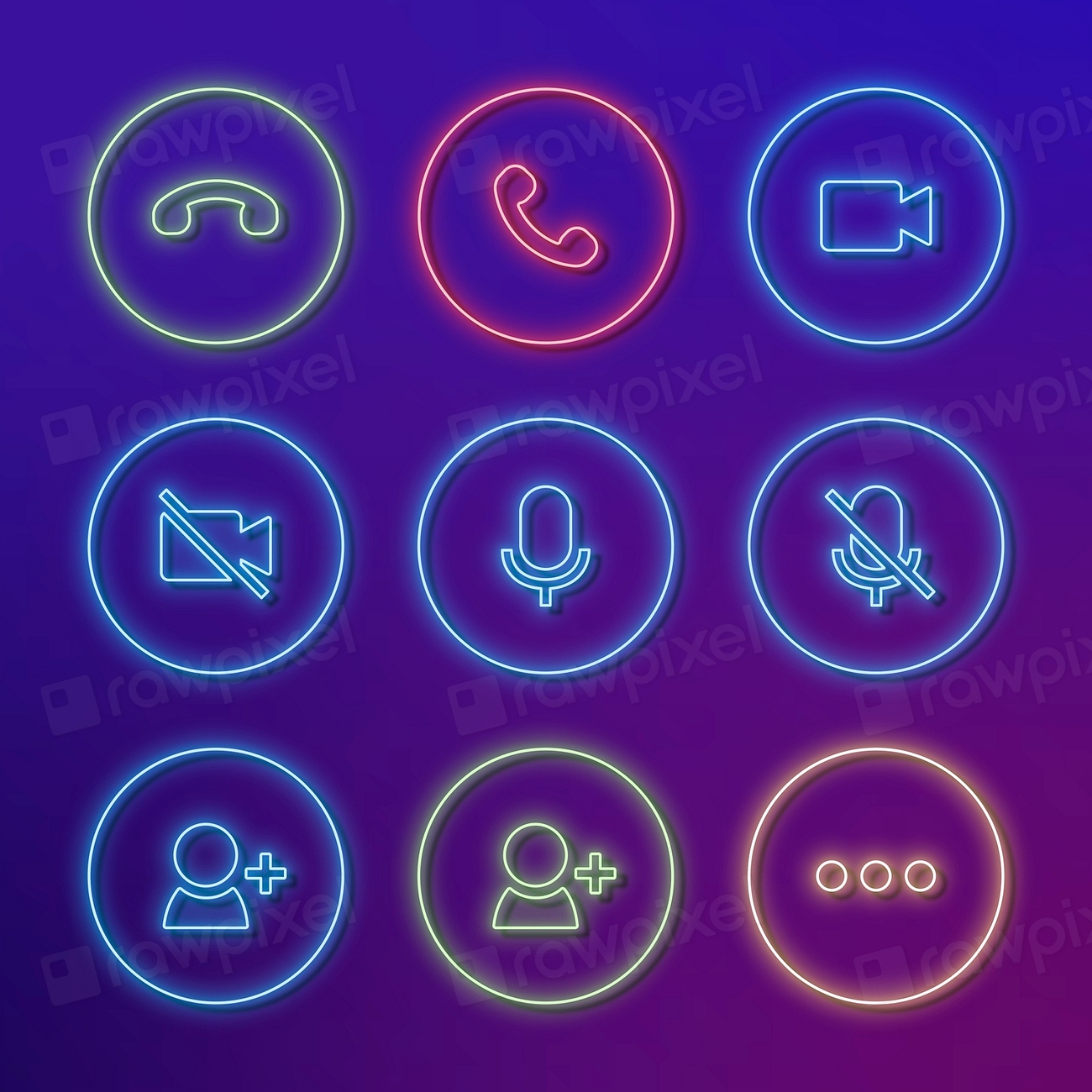 Phone call icon psd set | Premium PSD - rawpixel