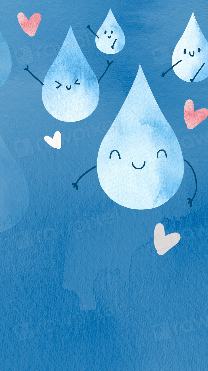 Cute water drop background psd | Premium PSD - rawpixel