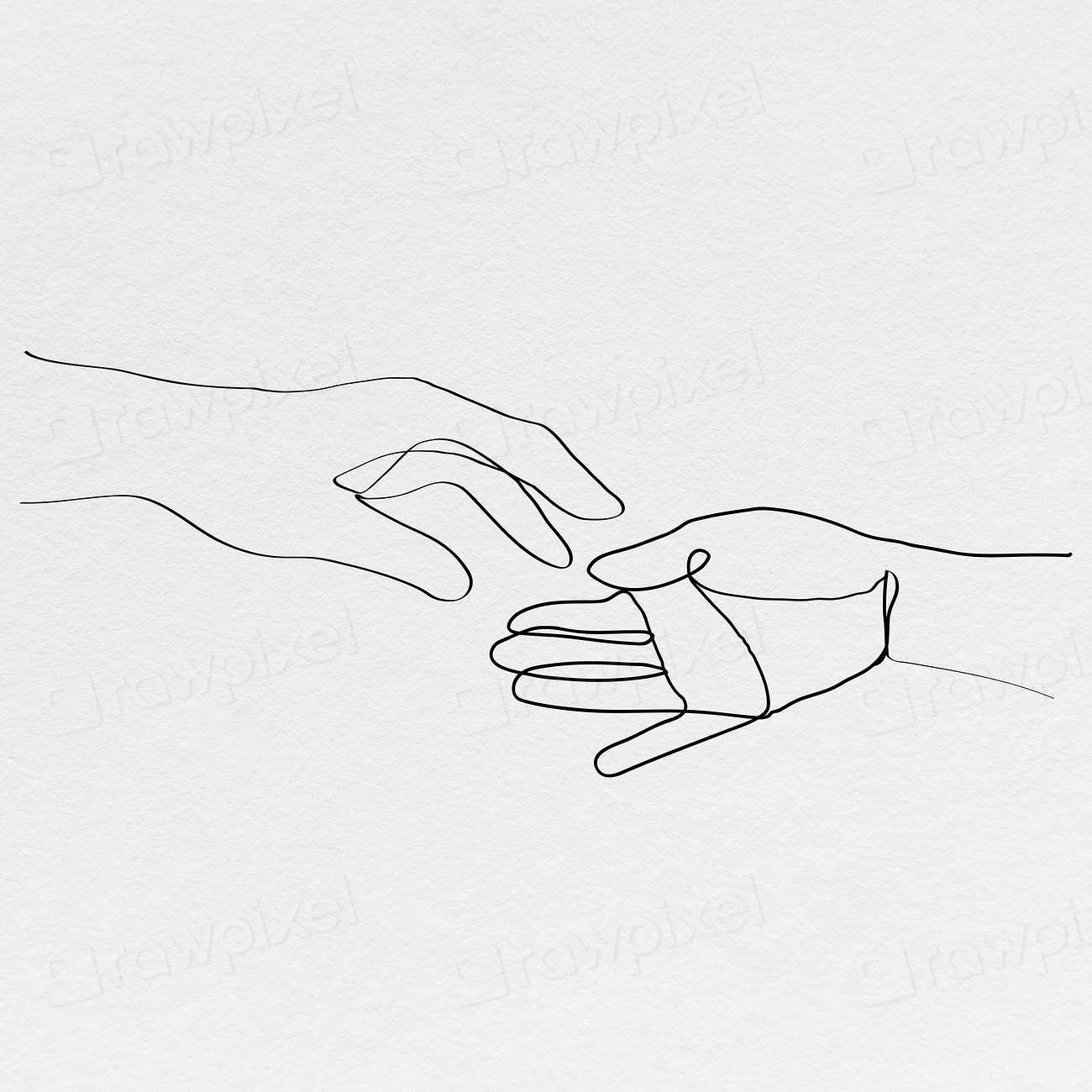 Hands minimal line art p | Premium PSD Illustration - rawpixel