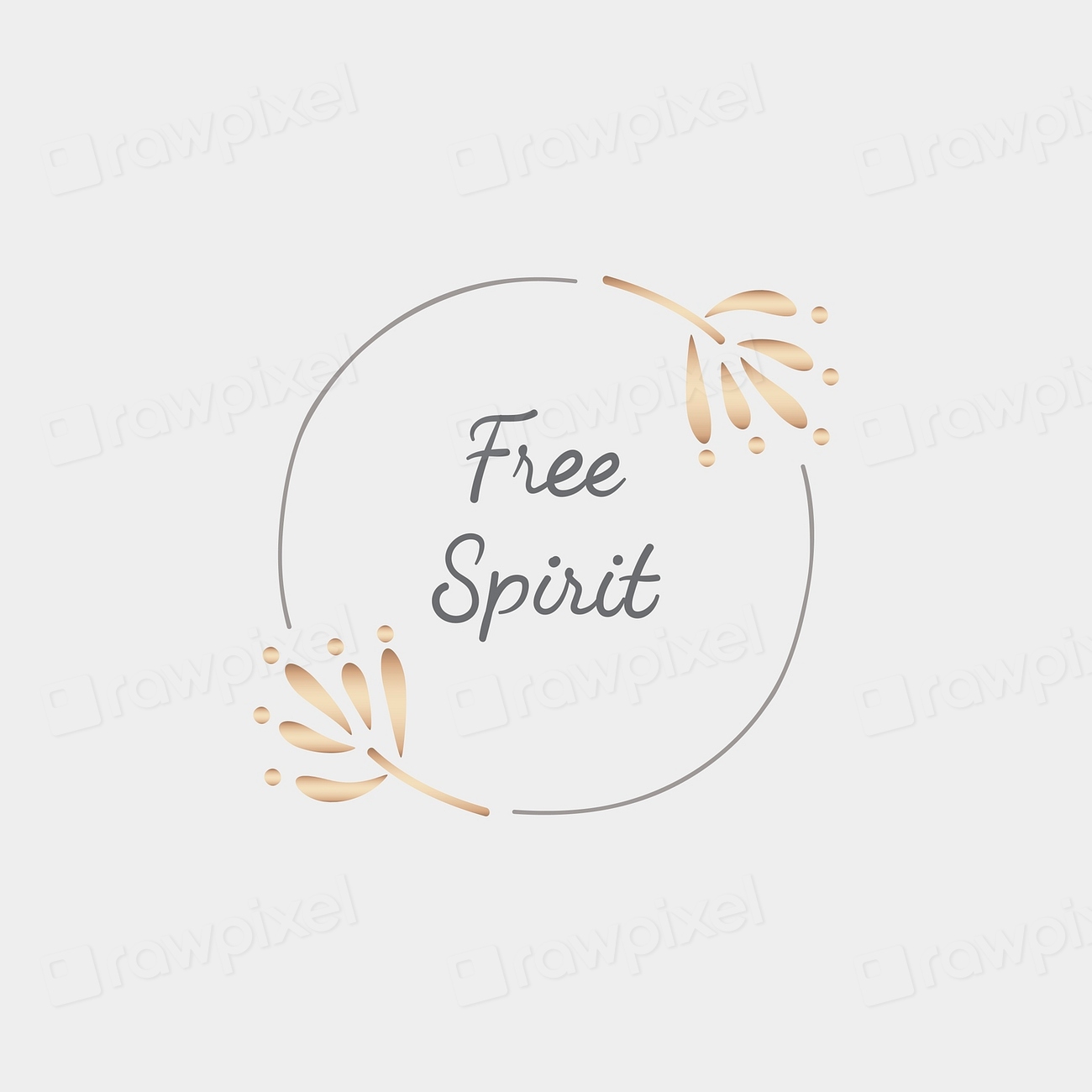 Free spirit wording rose gold | Premium Vector - rawpixel