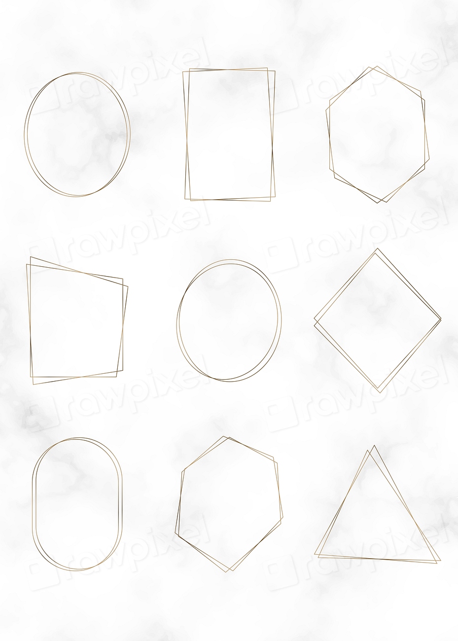 Golden polygon frame vector set | Premium Vector - rawpixel