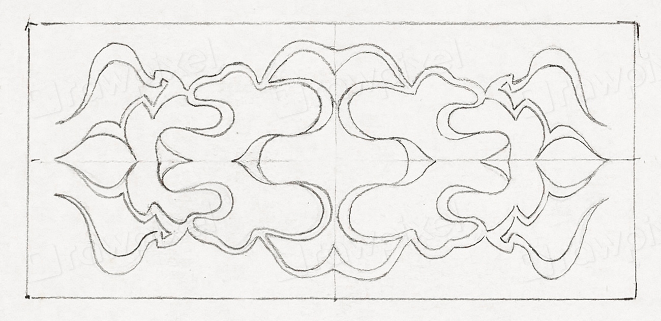 Symmetrical pattern curly lines within | Free Photo Illustration - rawpixel