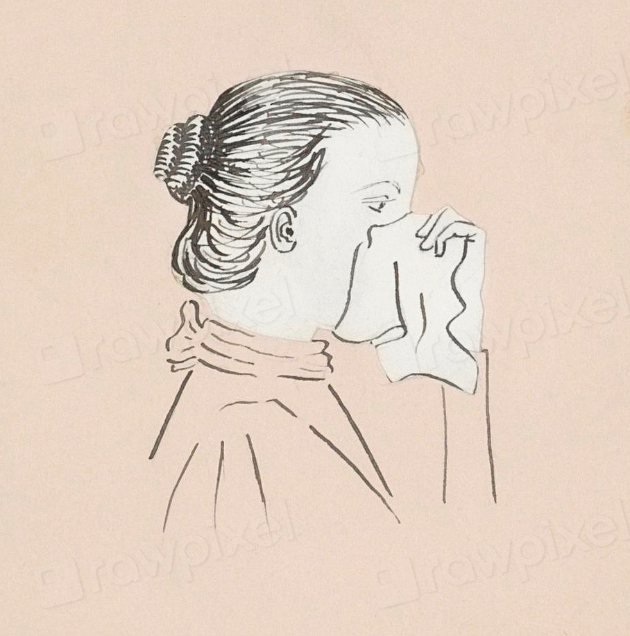 Head woman handkerchief her nose | Free Photo Illustration - rawpixel