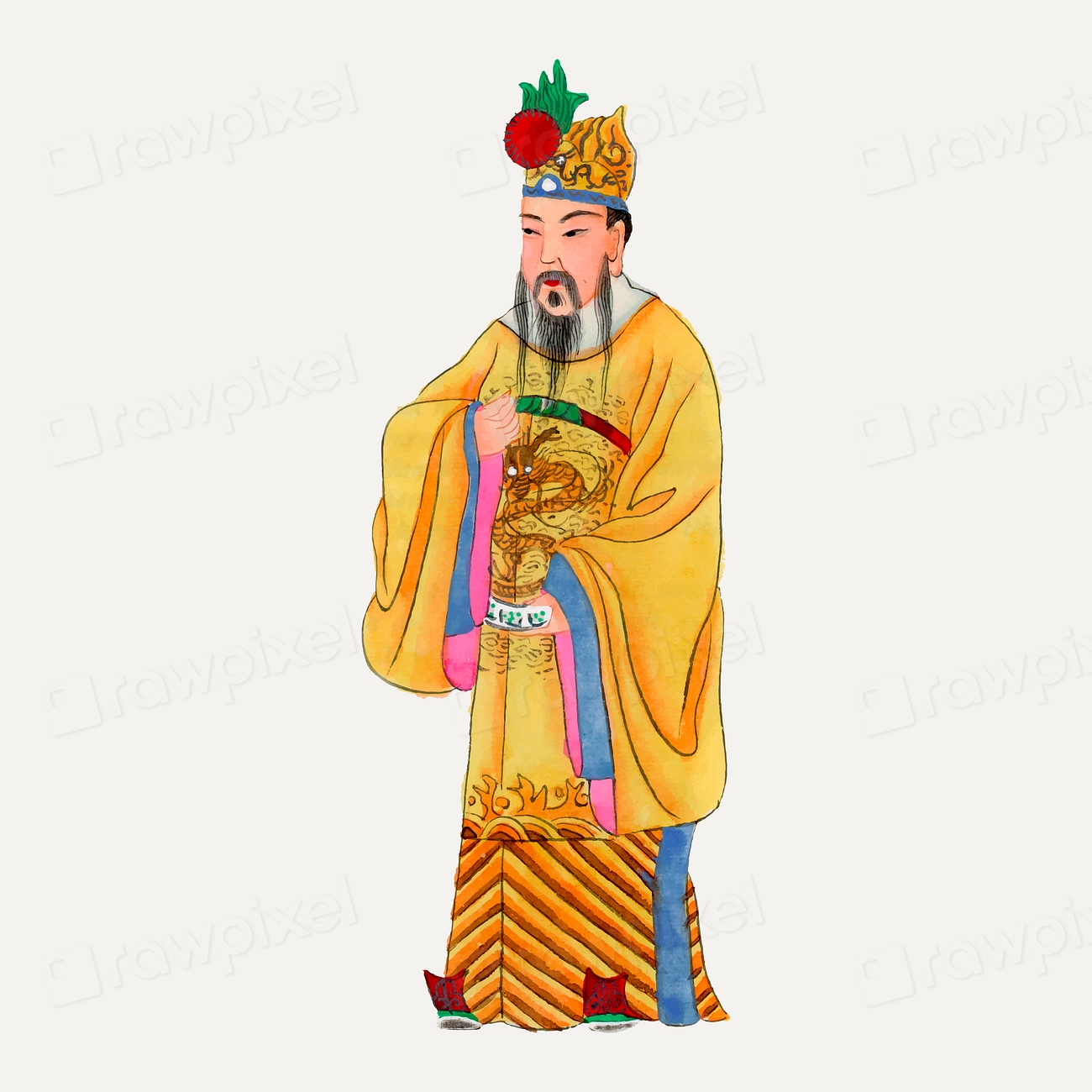 Chinese Emperor robe from T'ang | Premium Vector Illustration - rawpixel