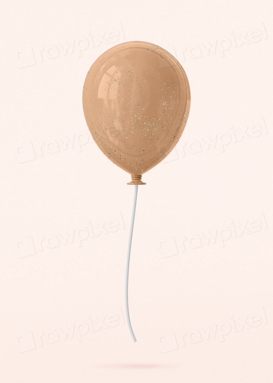 Brown balloon collage element, 3d | Premium PSD Illustration - rawpixel
