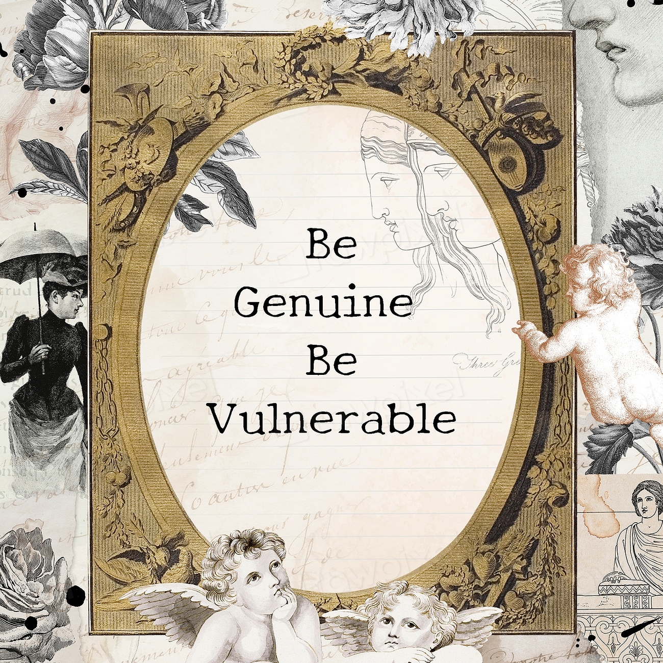 Vintage facebook post template, editable | Premium PSD Template - rawpixel