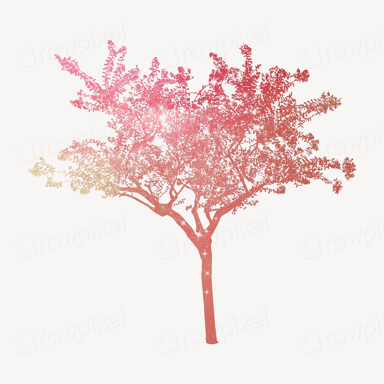 Holographic tree, aesthetic design isolated | Free Photo - rawpixel