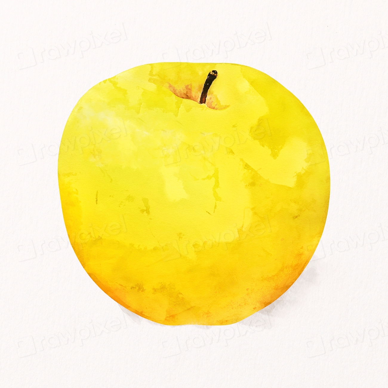 Watercolor yellow apple clipart, fruit | Premium PSD Illustration ...