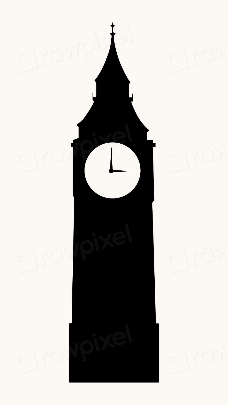 Clock tower silhouette, London's Big | Premium Vector - rawpixel