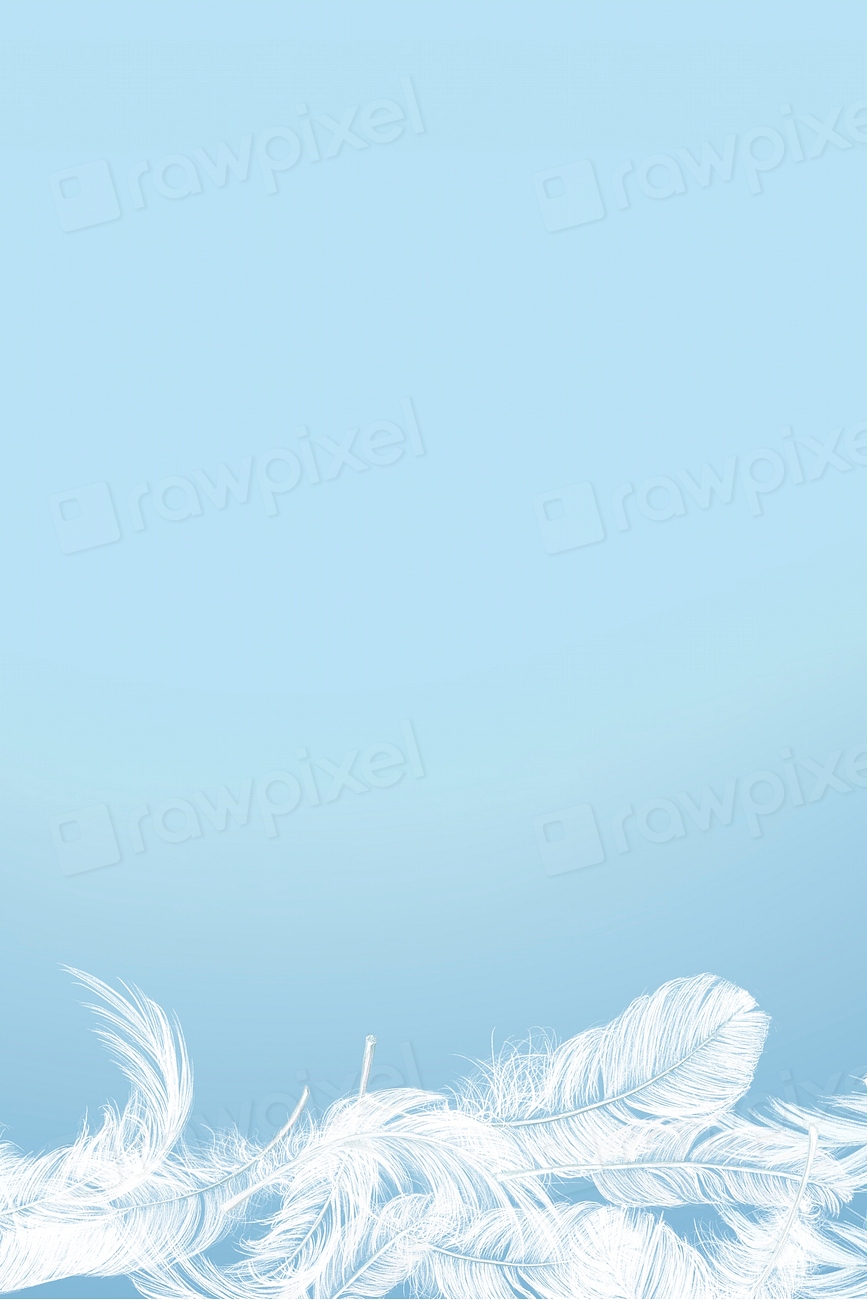 Feathers border on blue background | Free Photo - rawpixel