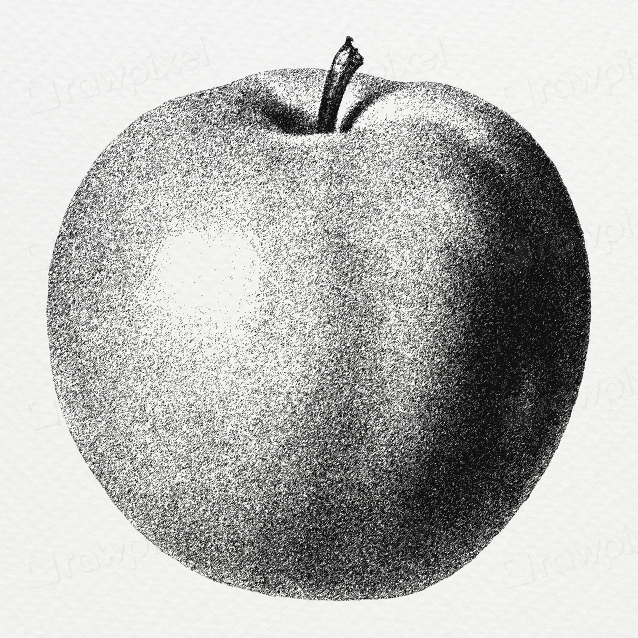 Hand drawn monotone apple design | Premium PSD - rawpixel