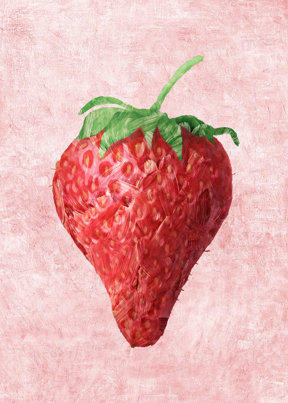 Hand drawn strawberry fruit design | Free PSD - rawpixel
