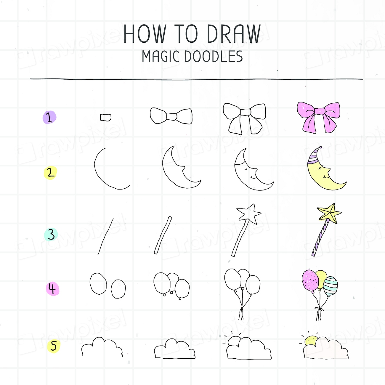 How draw magic doodles tutorial | Premium Vector - rawpixel