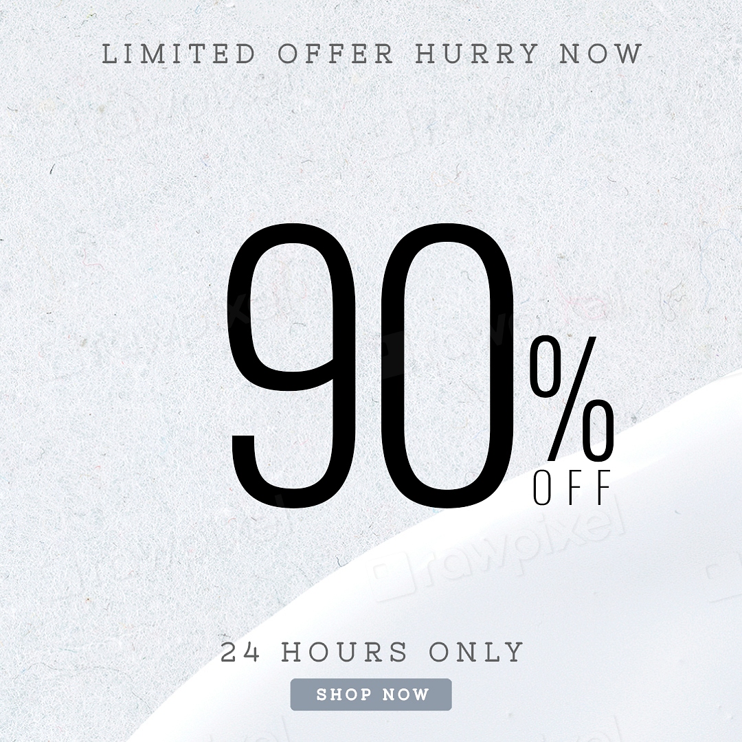 Limited offer psd 90% blue | Premium PSD Template - rawpixel