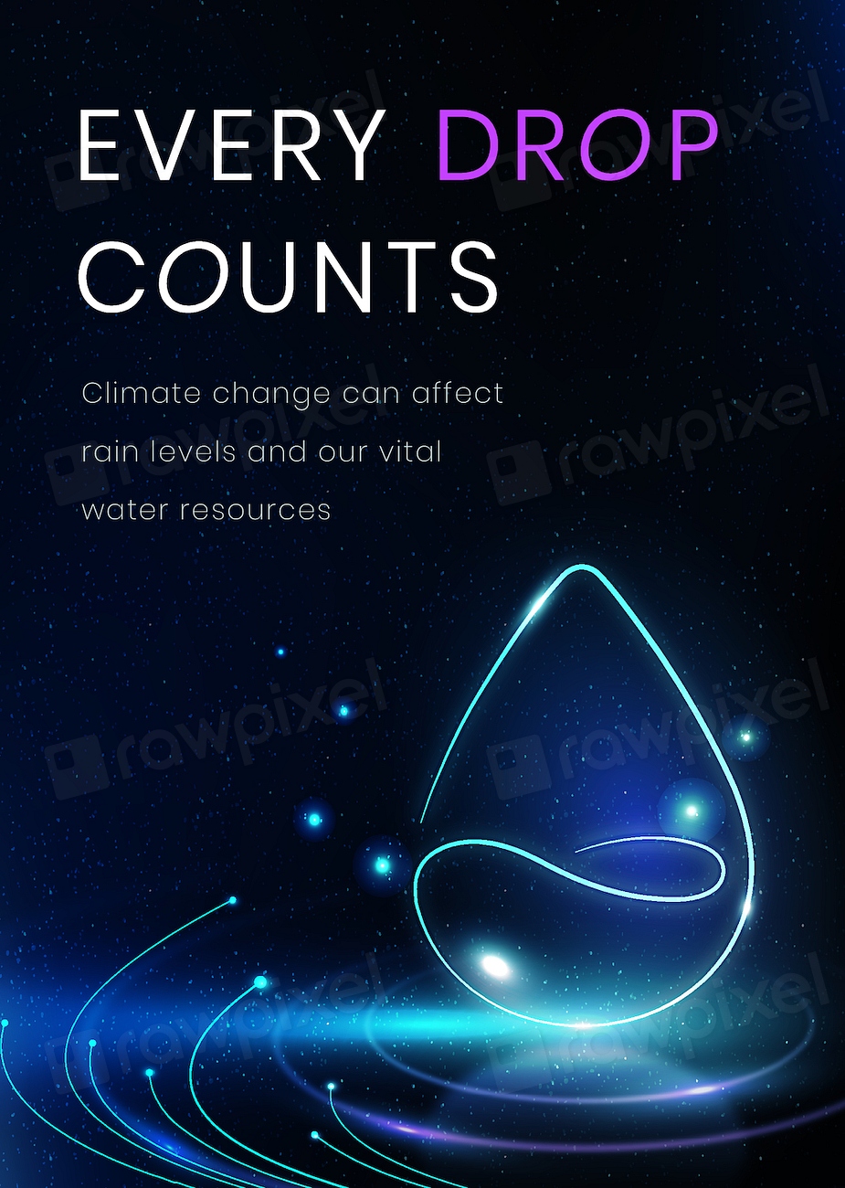 Every drop counts template vector | Free Vector Template - rawpixel