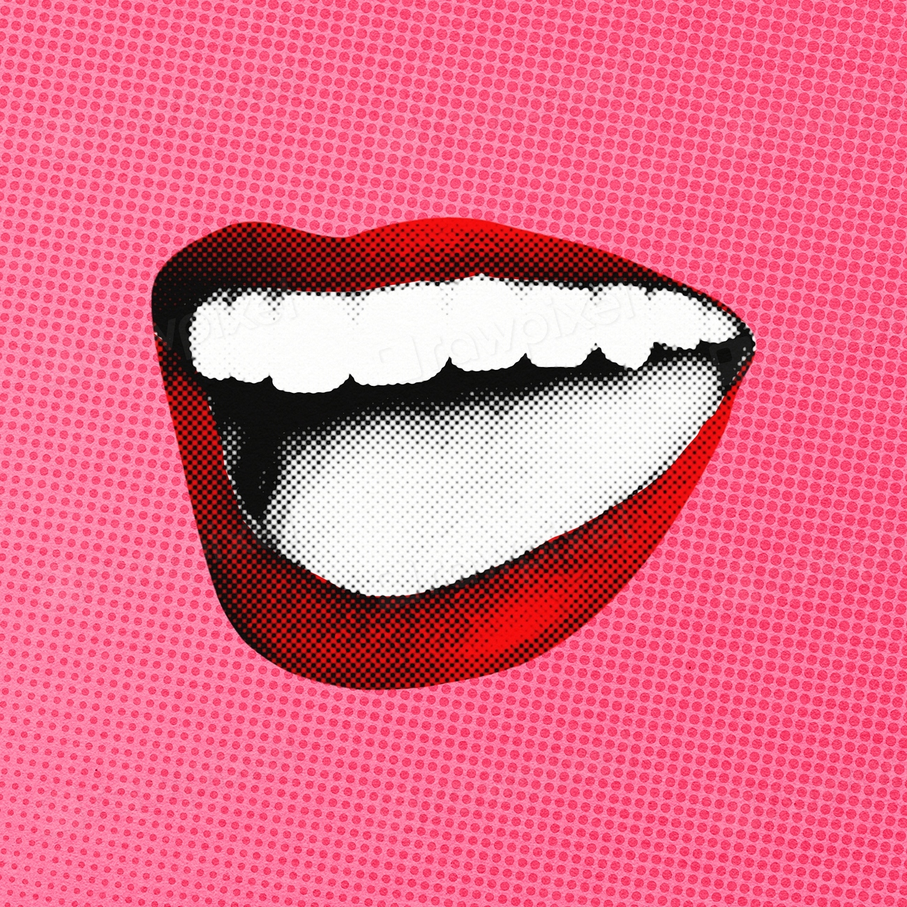 Pop art happy mouth, red | Premium Photo - rawpixel