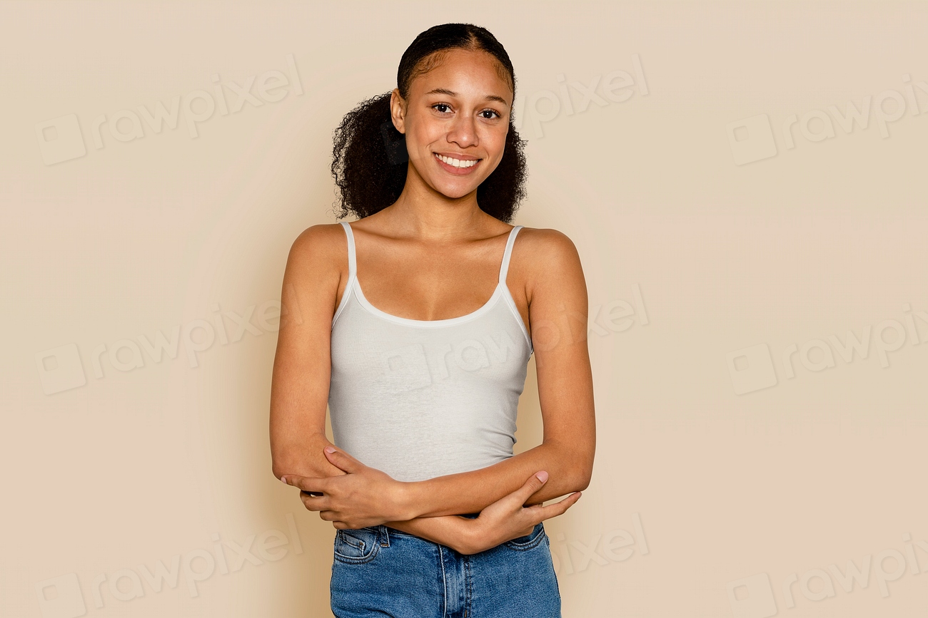 Beautiful African American woman in singlet | Premium Photo - rawpixel
