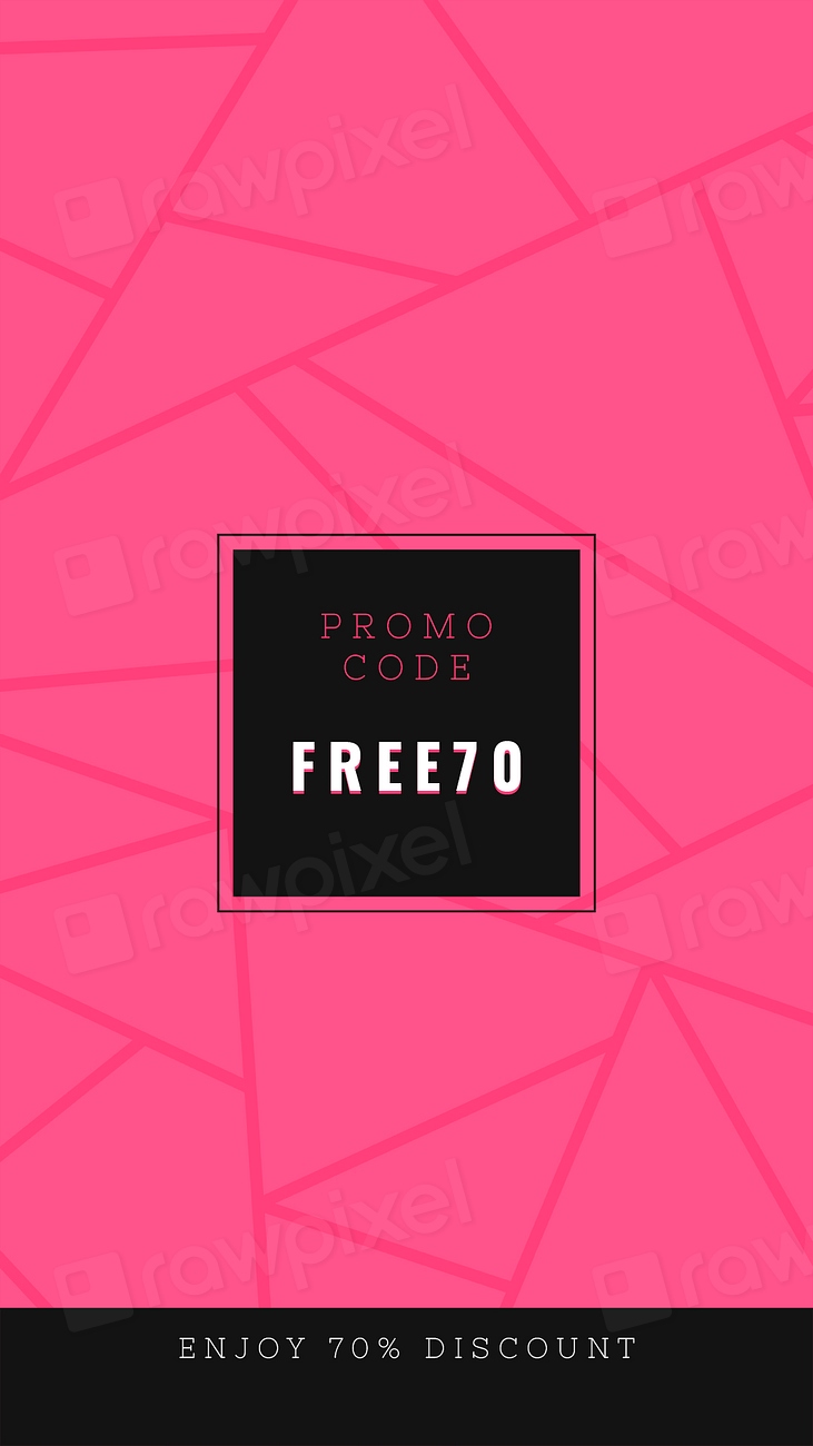 Psd Promo code 70% pink | Premium PSD Template - rawpixel