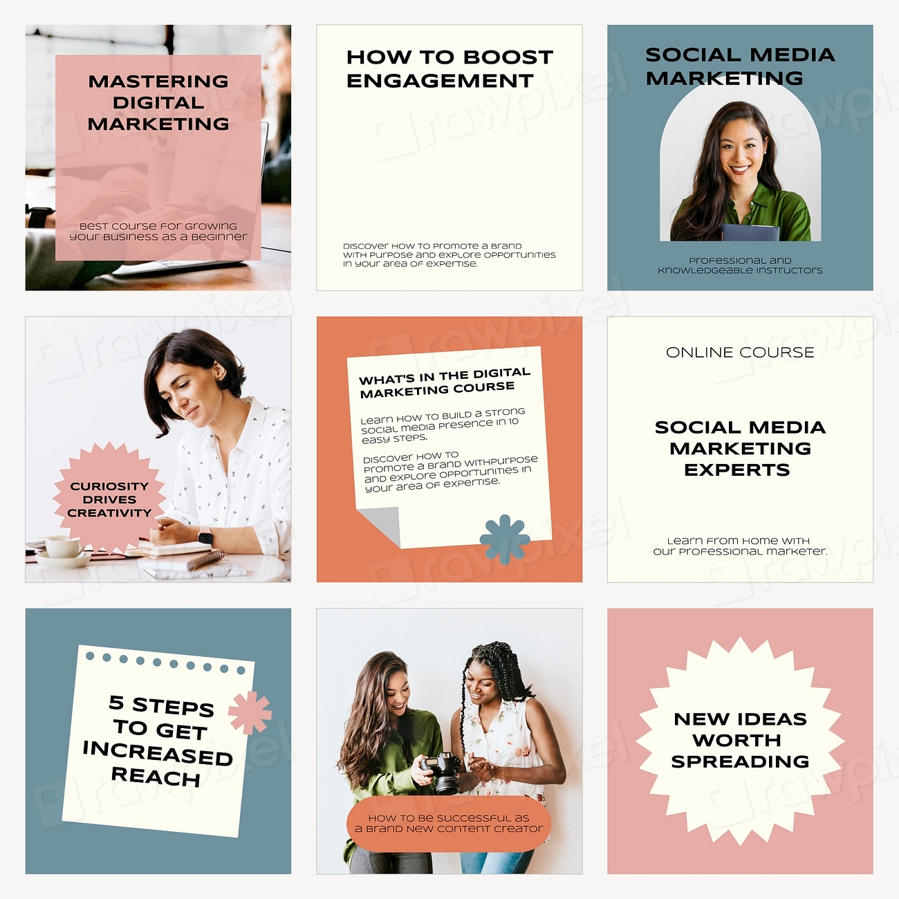 Digital marketing Instagram post templates | Free Vector - rawpixel