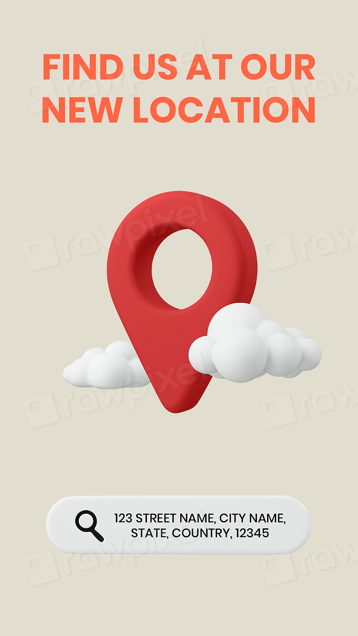 3D location pin template, business | Free PSD Template - rawpixel
