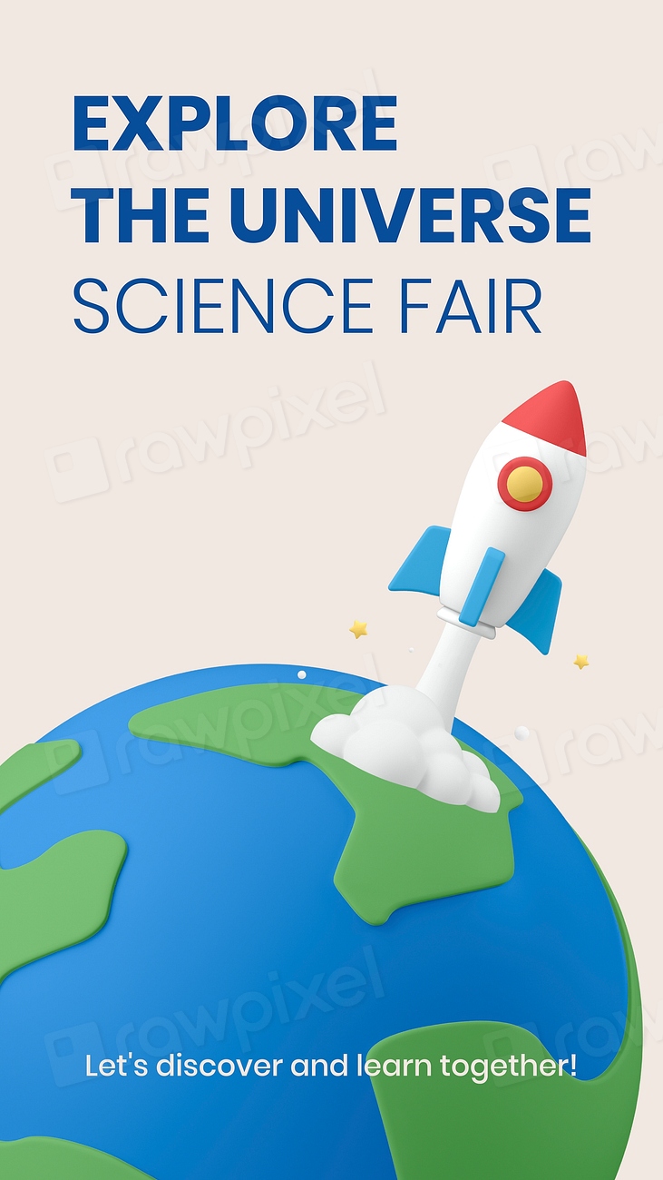 Science fair, education template, 3D | Free Vector Template - rawpixel