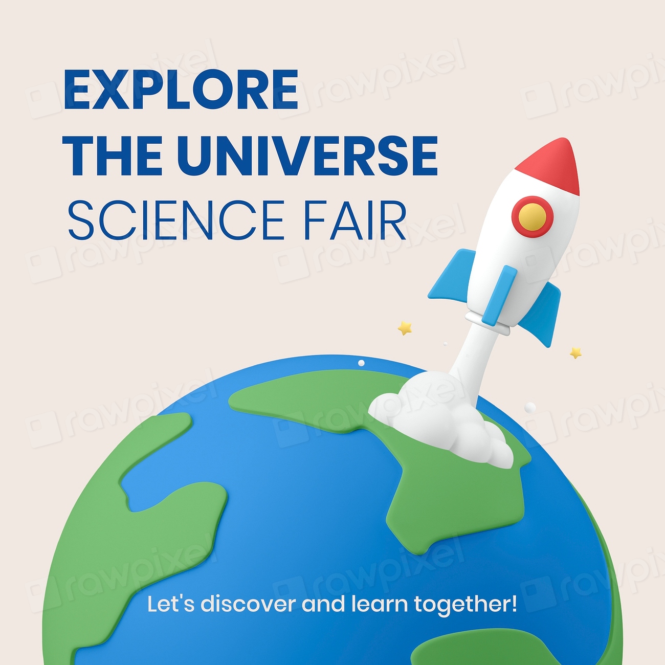 Science fair, education template, 3D | Free Vector Template - rawpixel