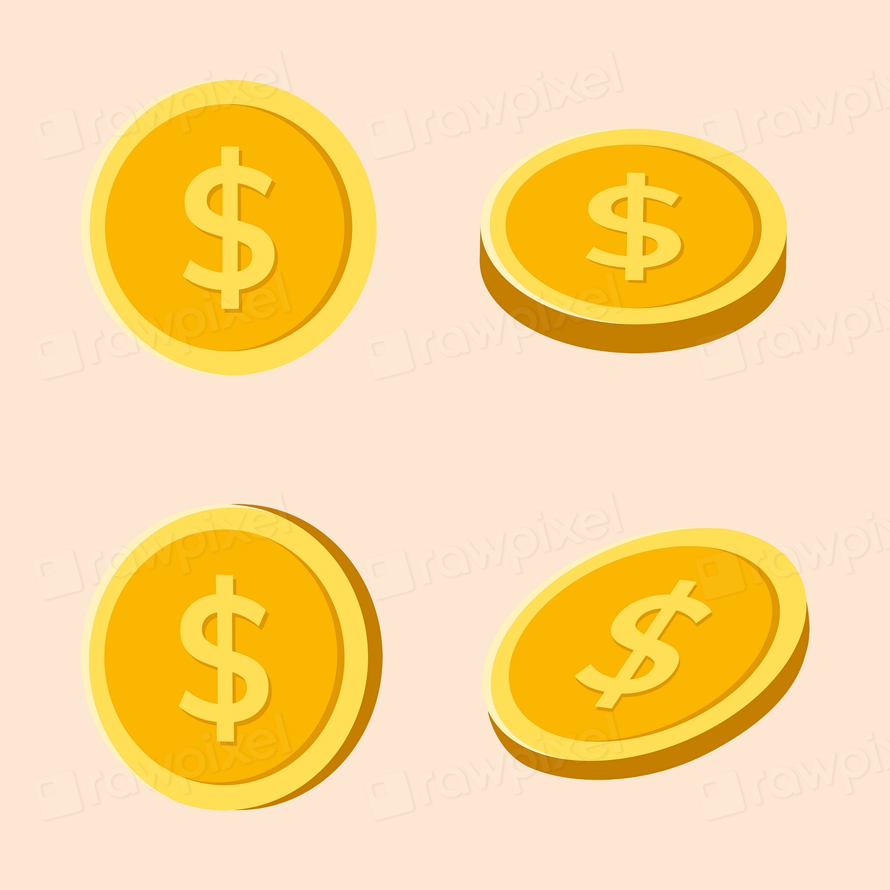 Gold coin sticker, money psd | Premium PSD - rawpixel