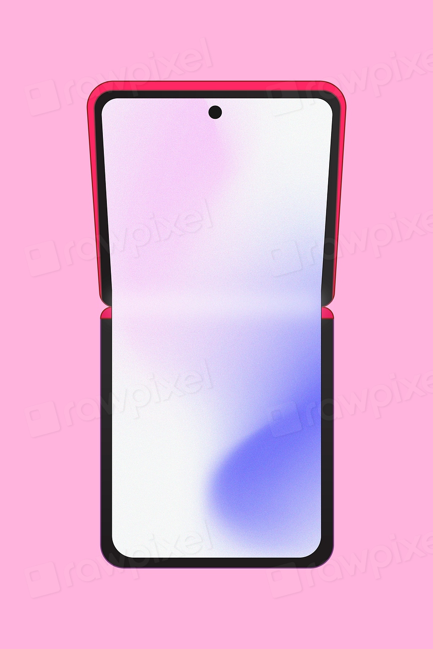 Pink foldable phone, blank screen, | Free Photo - rawpixel