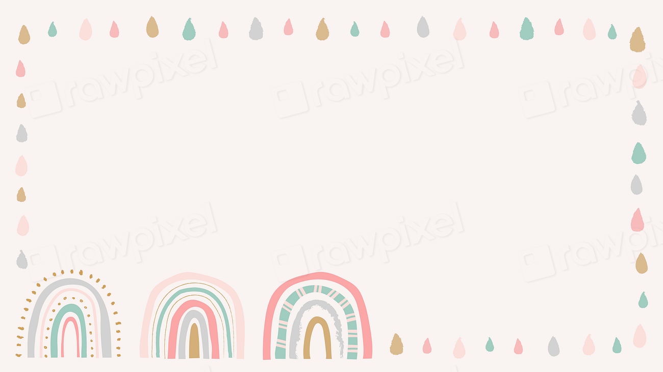 Cute frame, doodle rainbow border | Free Vector - rawpixel