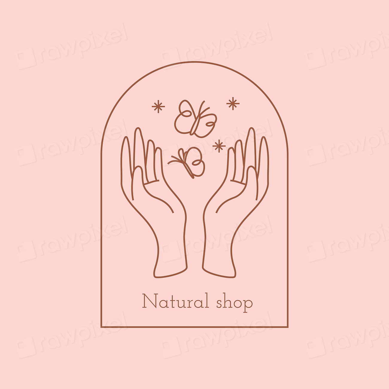 Aesthetic design pink logo badge, | Free Photo - rawpixel