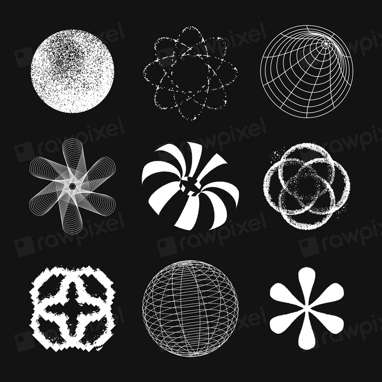 Geometric shape collage element, black | Premium PSD - rawpixel