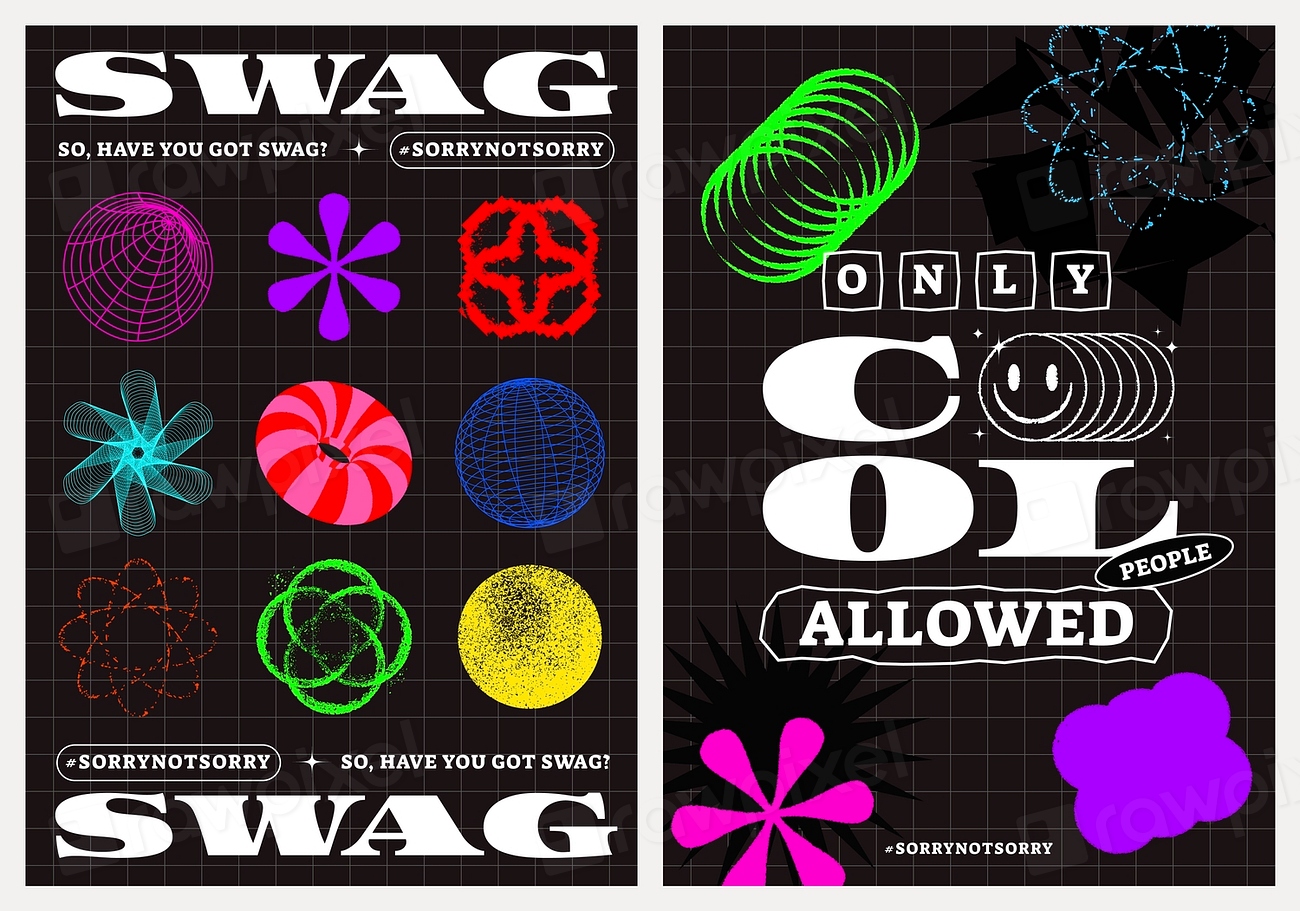 Neon party poster templates, funky | Premium PSD - rawpixel