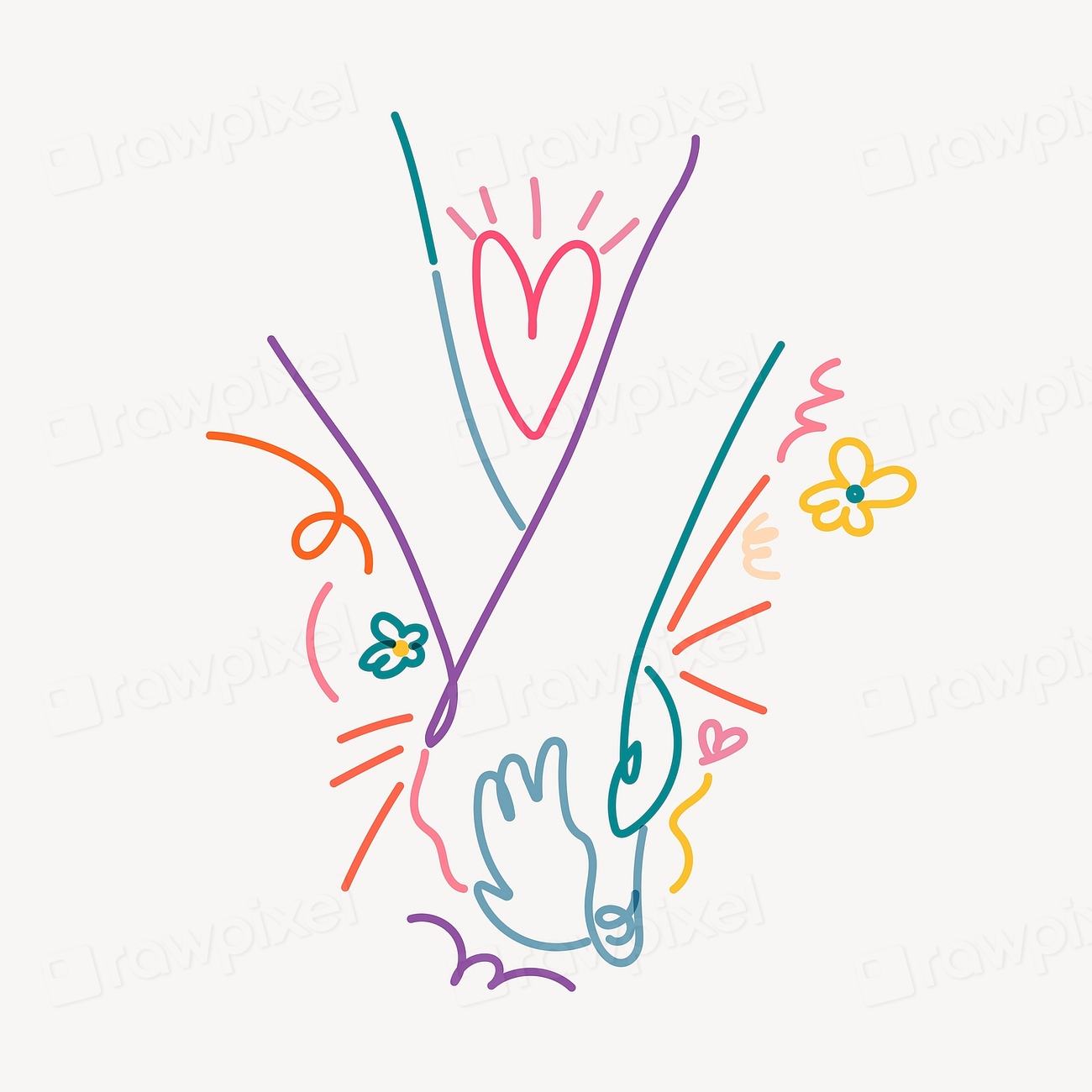 Colorful hands line clipart, LGBTQ | Premium Vector Illustration - rawpixel