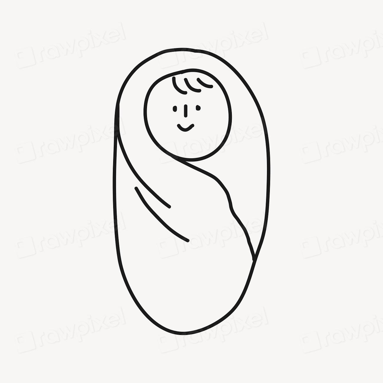 Swaddling baby clipart, drawing design | Free Photo Illustration - rawpixel