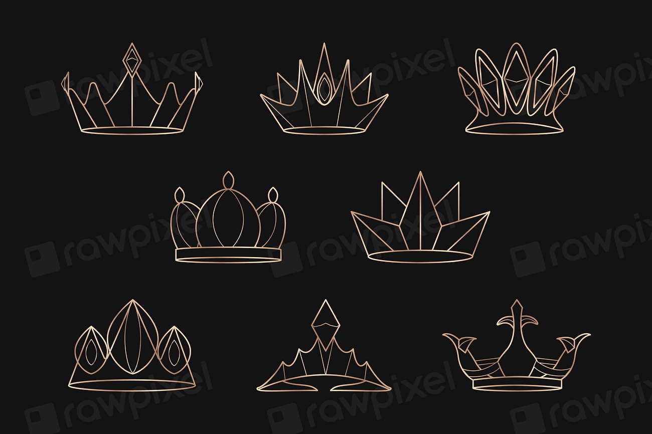 Luxurious geometric crown design collection | Free Vector - rawpixel