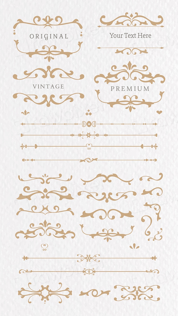 Premium vintage bronze ornamental design | Premium Vector - rawpixel